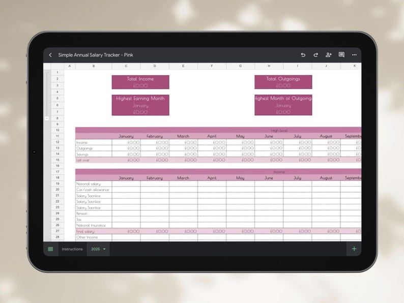Simple Salary Tracker Spreadsheet Google Sheets Tracking Report Income ...