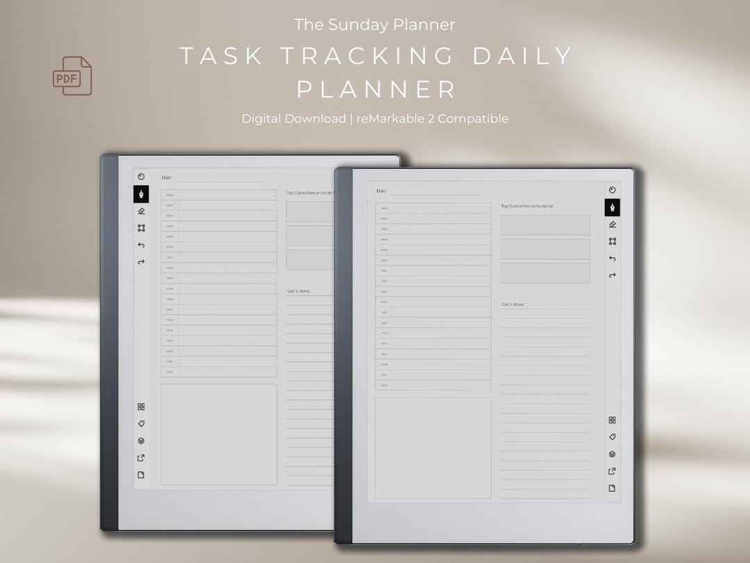 Remarkable 2 Digital Template Daily Task Tracking Planner Undated to Do ...