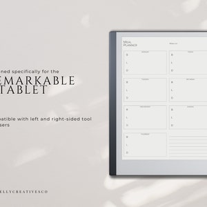 Remarkable 2 Template, Meal Planner, Weekly Meal Planner, Digital ...