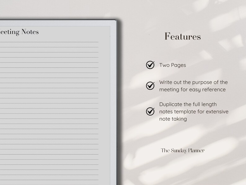 Remarkable 2 Meeting Notes Template for Work Calls Business Meeting ...