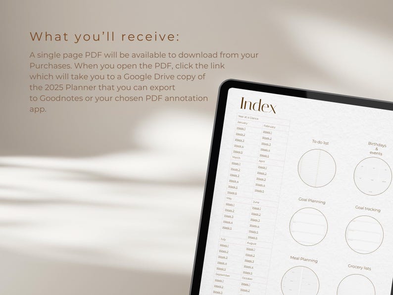 2025 Digital Journal for Goodnotes Daily Diary Monthly Calendar Weekly ...