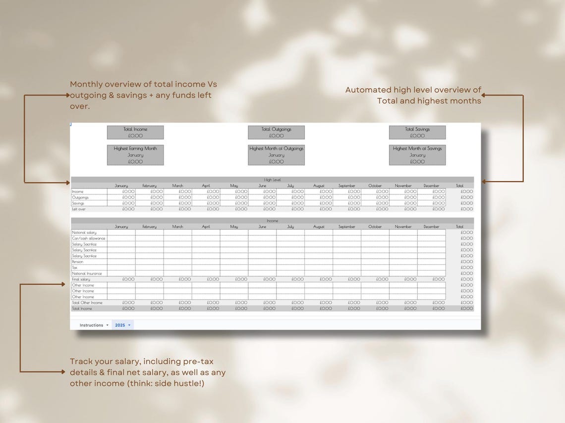 Simple Salary Tracker Spreadsheet Google Sheets Tracking Report Income ...