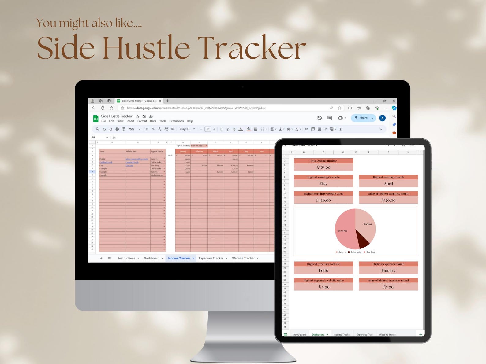 Simple Salary Tracker Spreadsheet Google Sheets Tracking Report Income ...