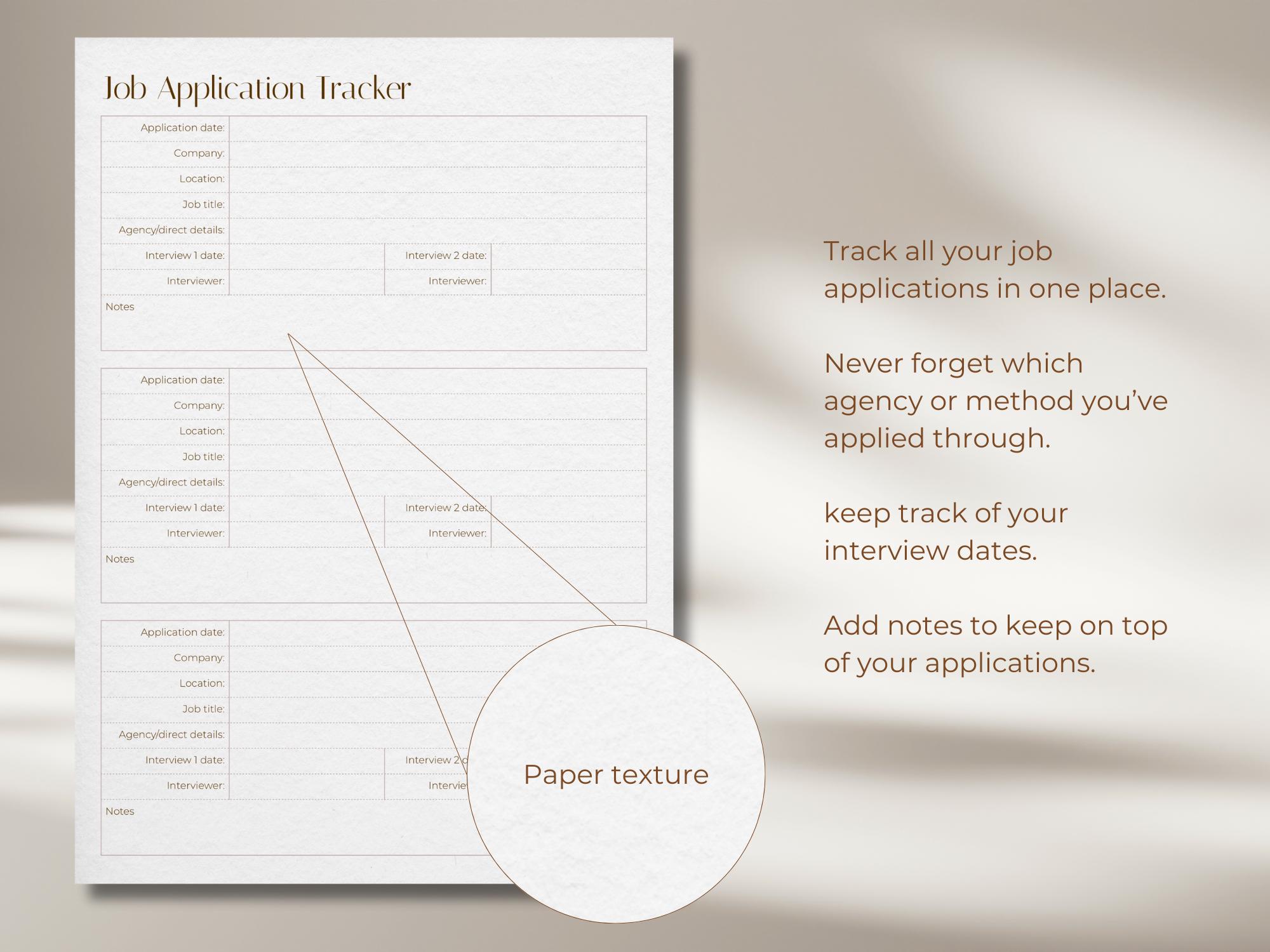 Job Application Digital Template for Goodnotes Interview Tracker ...