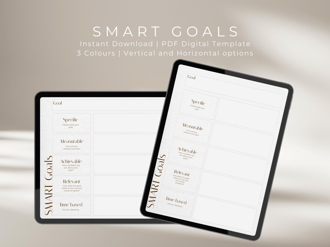 SMART Goals Digital Template Goal Setting Planner Instant Download Goal ...