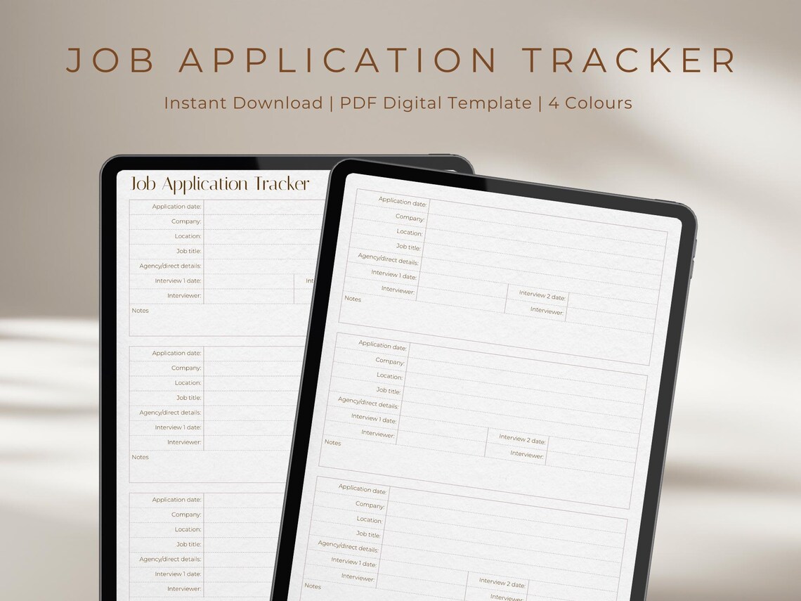 Job Application Digital Template for Goodnotes Interview Tracker ...