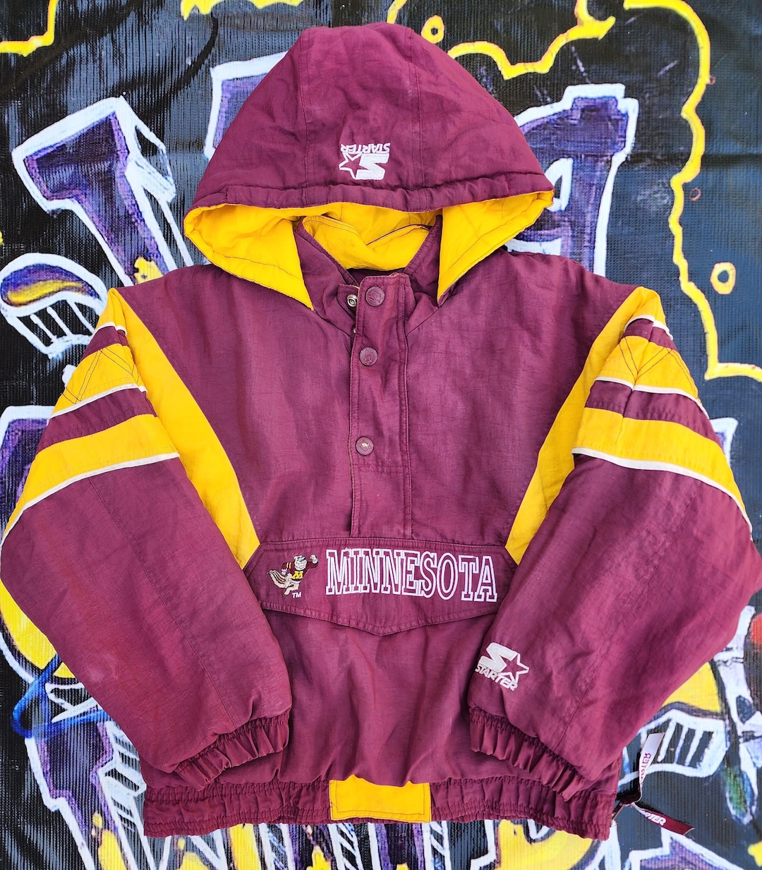 Vintage 1990s Minnesota Gopher Starter Pouch Jacket XS - Etsy