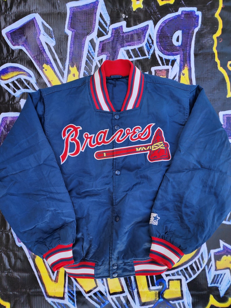 Vintage 1980s Atlanta Braves Starter Satin Jacket S-M - Etsy