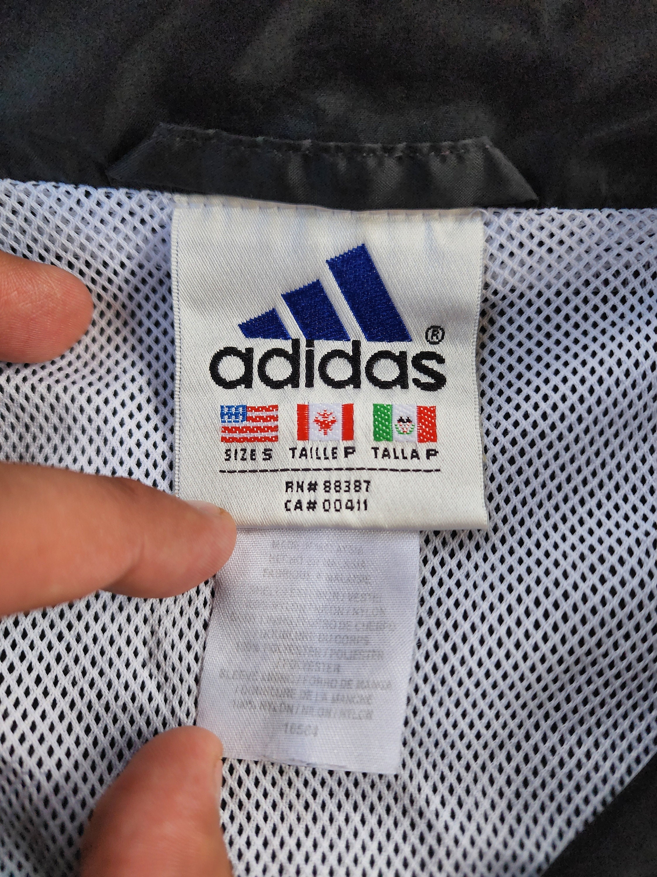 Vintage 1990s Adidas Black White Full Zip Mesh Lining Track Vintage 1990s Adidas Black White Full Zip Mesh Lining Track