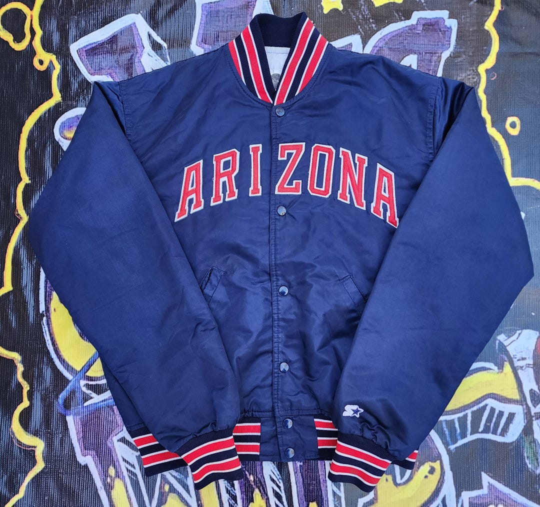 Vintage 1980s Arizona University Wildcats Starter Satin Bomber Jacket L ...