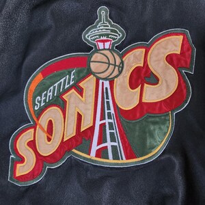 Vintage 1990s Seattle Supersonics Sonics Pro Player Leather Jacket XL ...