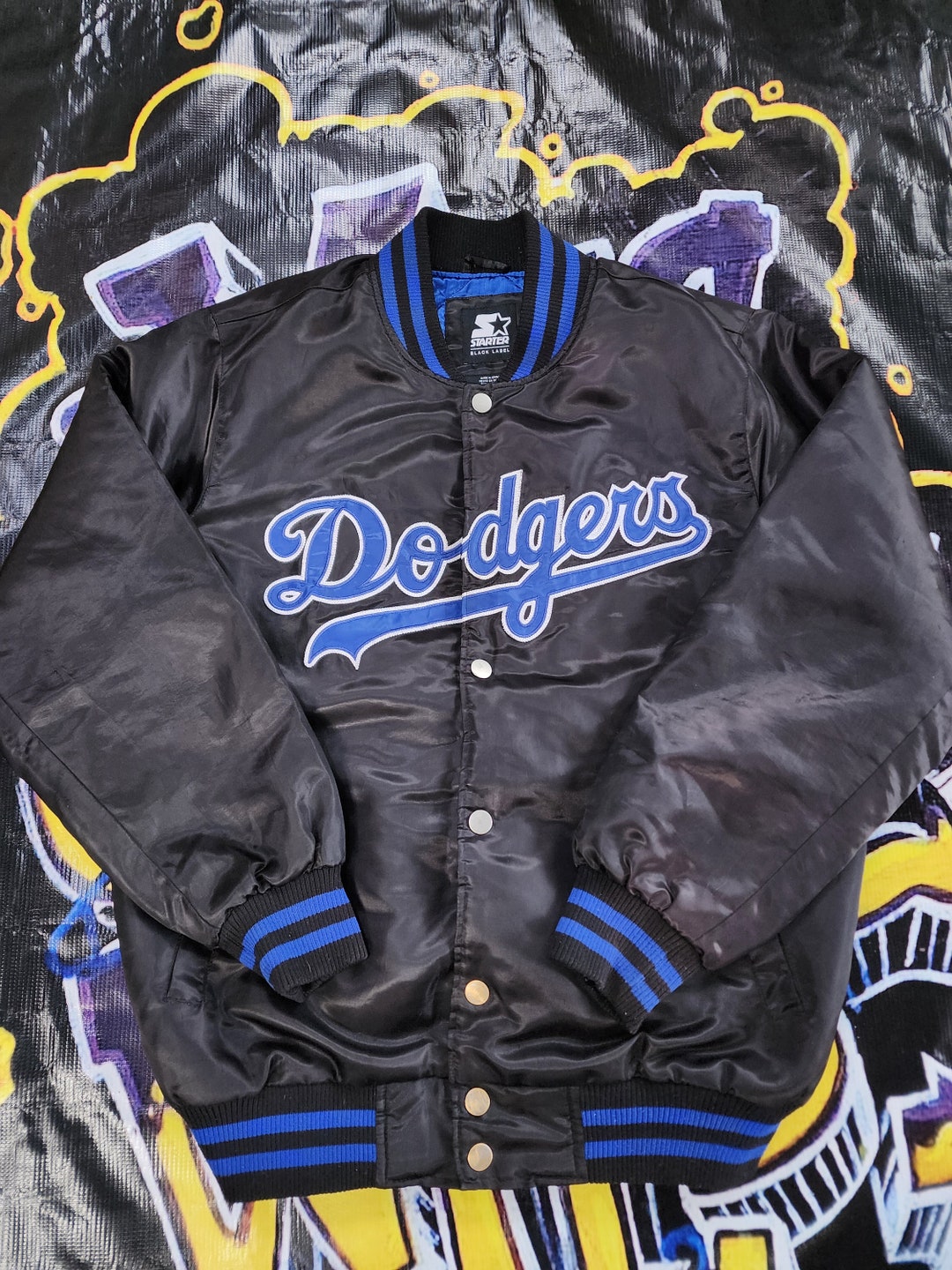 Vintage 2000s Los Angeles Dodgers Starter Bomber Jacket Black Large - Etsy