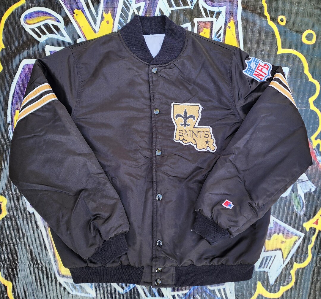 Vintage 1980s New Orleans Saints Escudero Satin Bomber Jacket Large 44 ...