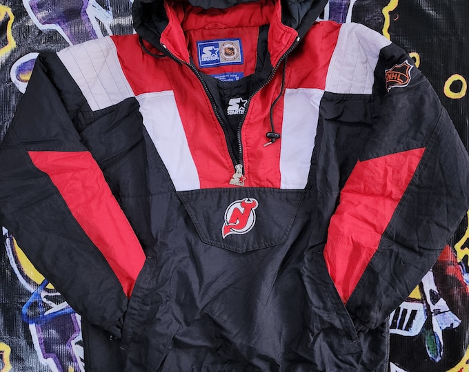 Vintage 1990s New Jersey Devils Starter Pouch Color Block Jacket XL - Etsy