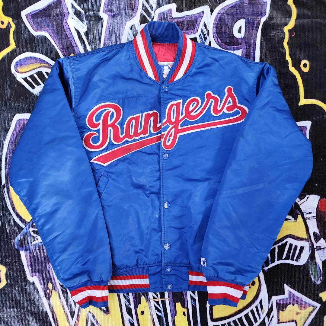 Vintage 1990s Texas Rangers Starter Satin Bomber Jacket M MLB Vtg - Etsy