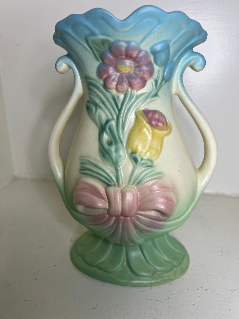 Vintage Rare Hull Art Vase. Bow Double Handle Vase. 1949 - Etsy