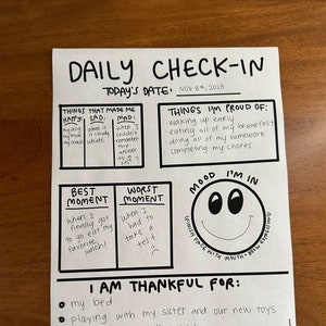 Mental Health Check In, Daily Tracker, Mood Tracker, Self-care Chart ...