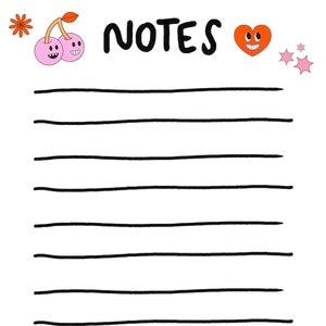 Cute Notes, Minimal Notes List, Digital Notes, Printable Notes, Notes ...