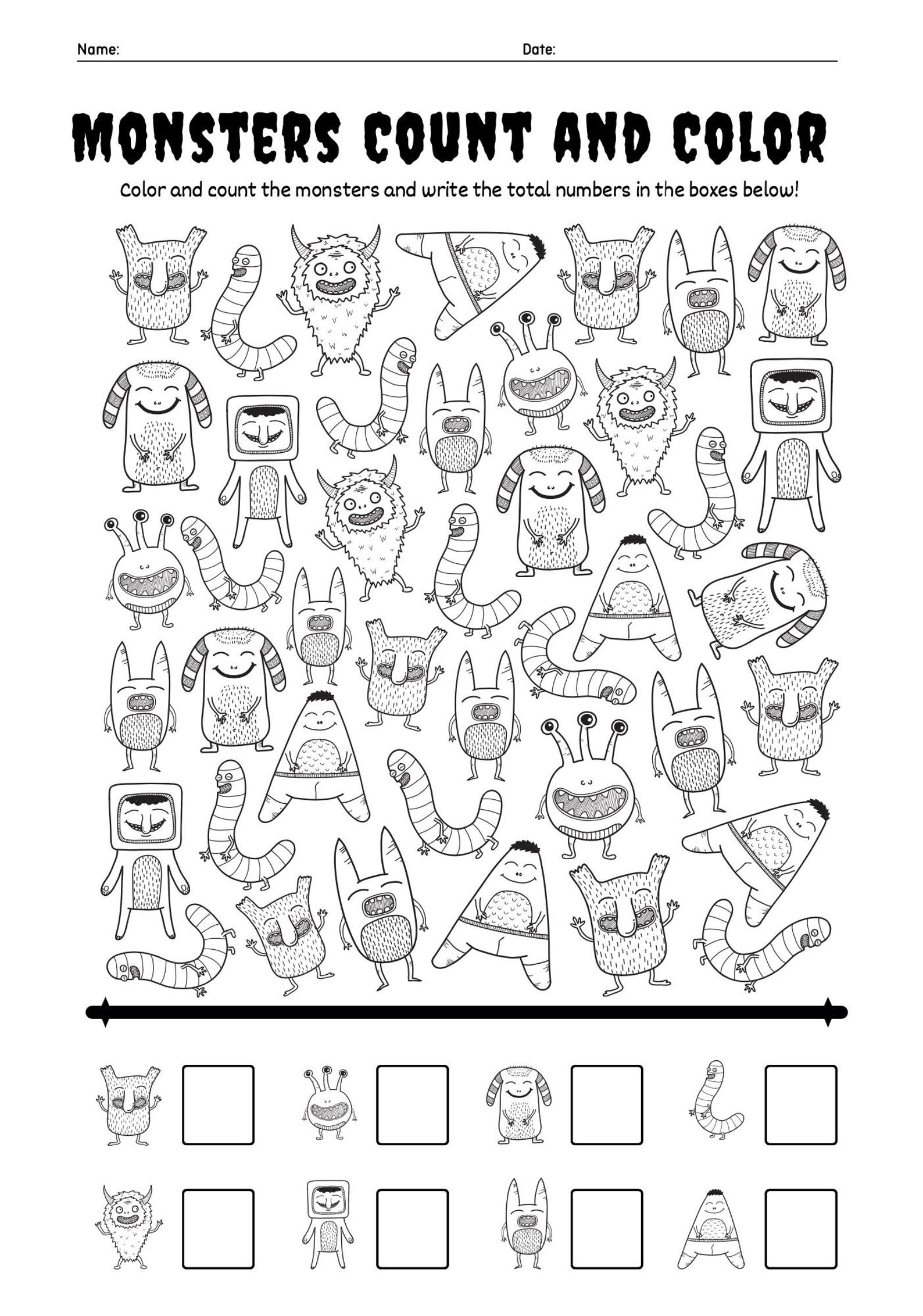 Kids Halloween Worksheet, Kids Halloween Activity, Halloween Coloring ...