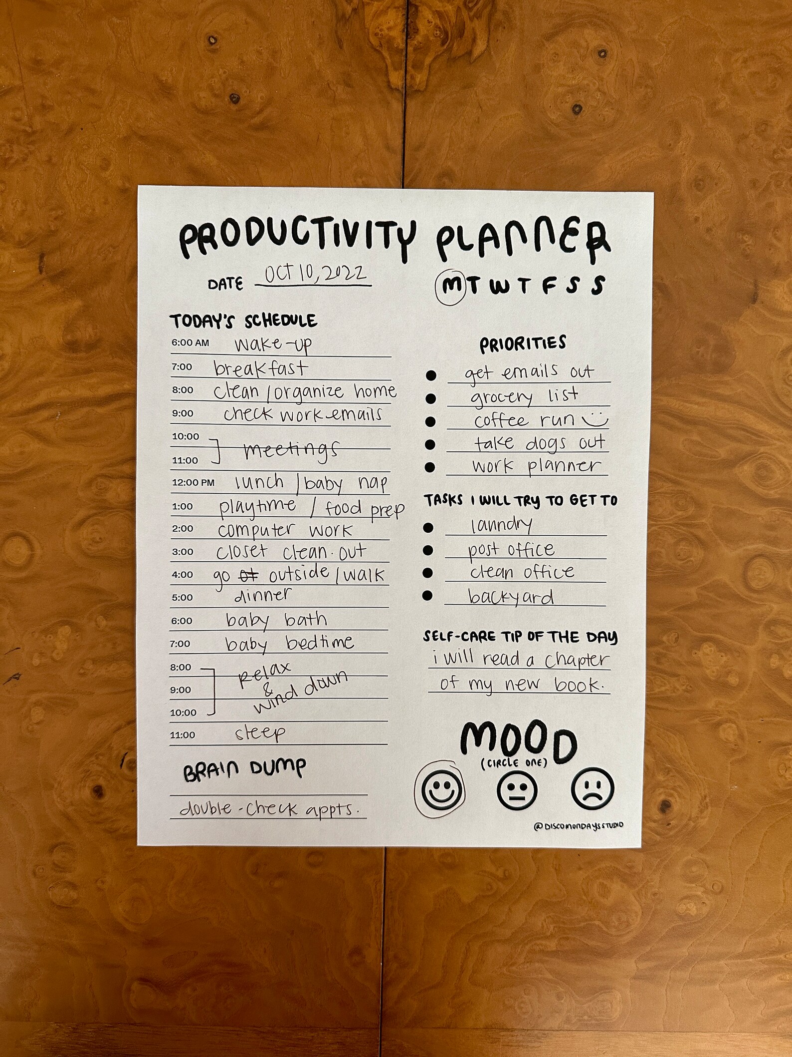 Handwritten Planner, Minimal Planner, Daily Planner, Productivity ...