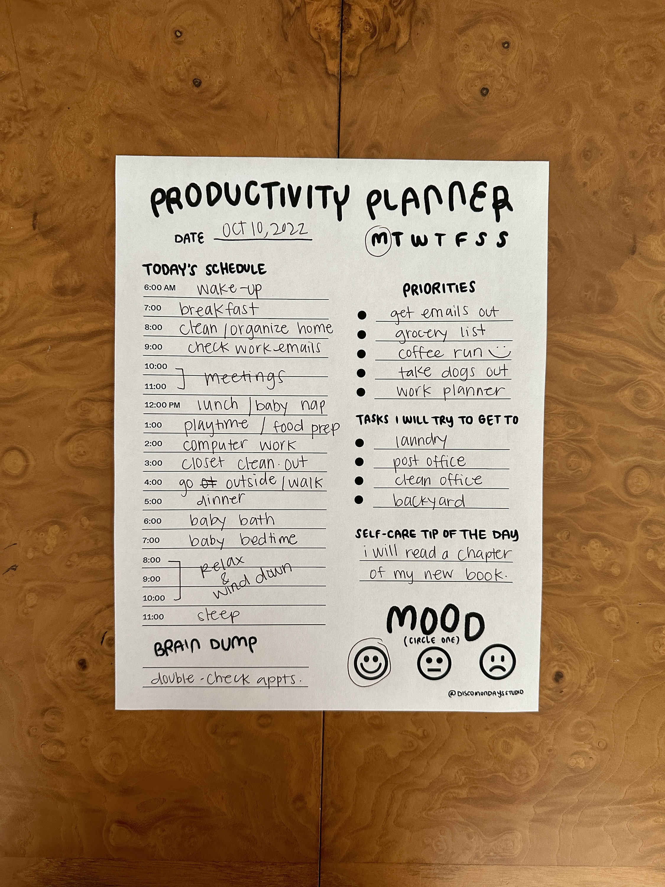 Handwritten Planner, Minimal Planner, Daily Planner, Productivity ...