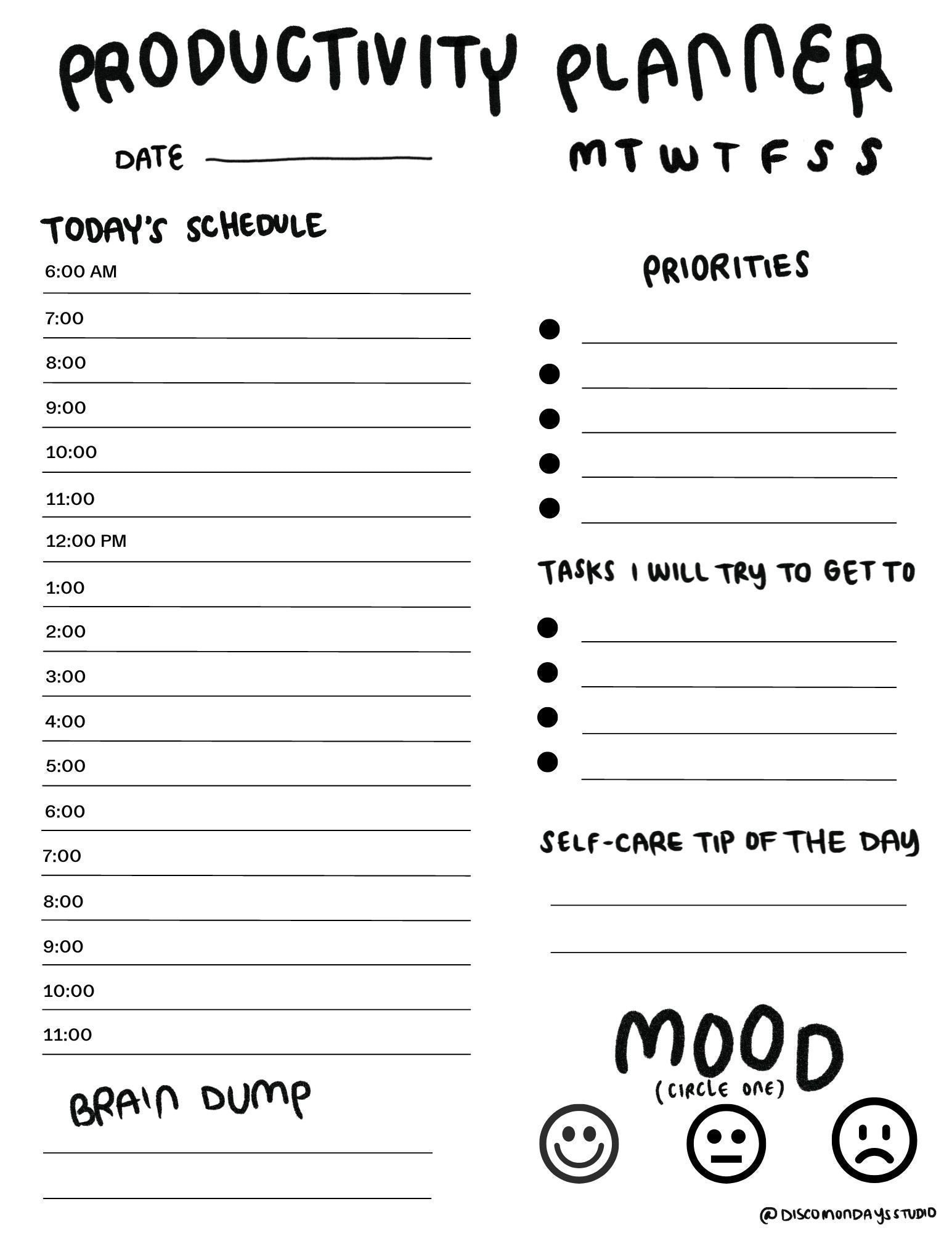 Handwritten Planner, Minimal Planner, Daily Planner, Productivity ...