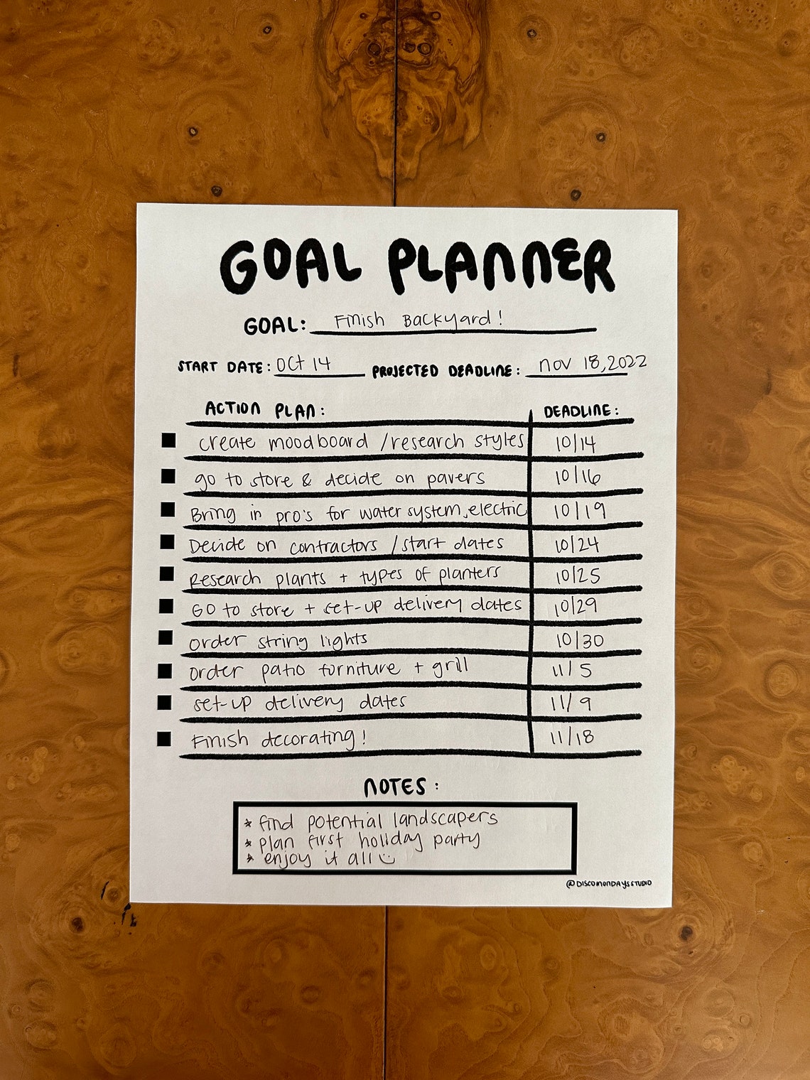 Goal Planner, Goal Planner Checklist, Minimalist Goal Planner ...
