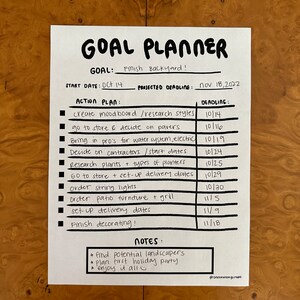 Goal Planner, Goal Planner Checklist, Minimalist Goal Planner ...