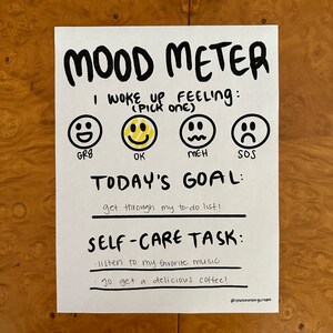 Daily Mood Tracker, Mood Tracker, Self-care Chart, Printable Mood ...