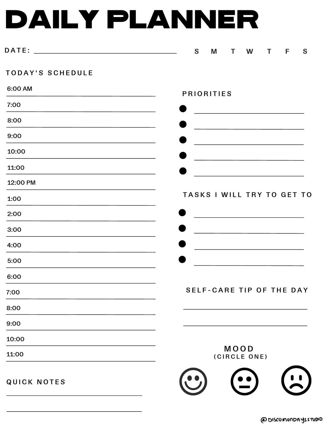 Minimal Planner, Daily Planner, Everyday Planner, Productivity Planner ...