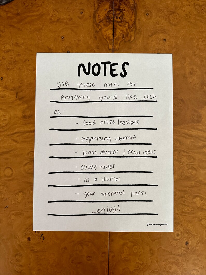 Minimal Notes List, Digital Notes, Printable Notes, Notes, Digital ...