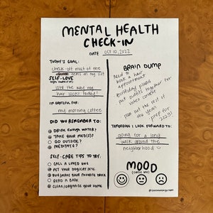 Mental Health Check In, Daily Mood Tracker, Mood Tracker, Self-care ...