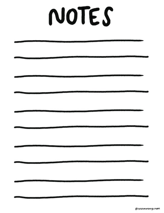 Minimal Notes List Digital Notes Printable Notes Notes - Etsy