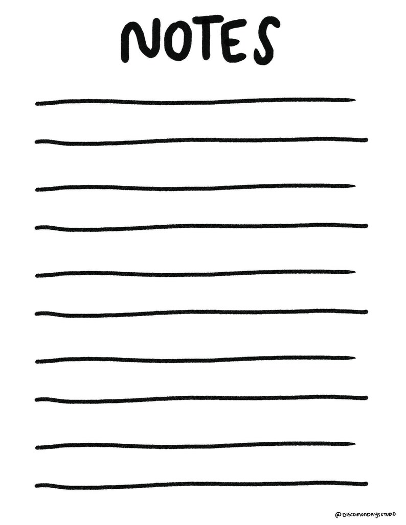 Minimal Notes List, Digital Notes, Printable Notes, Notes, Digital ...