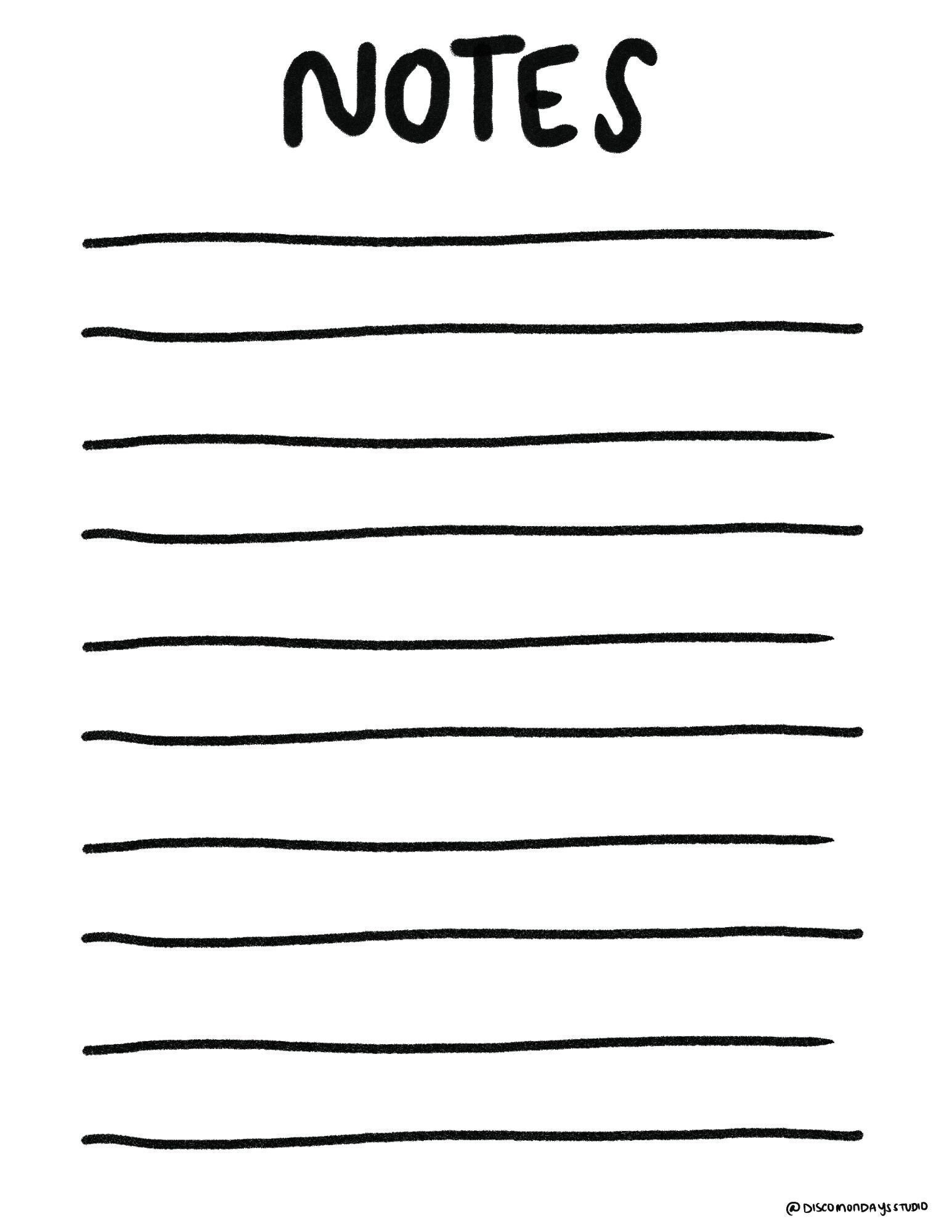 Minimal Notes List, Digital Notes, Printable Notes, Notes, Digital ...