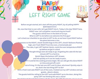 Right Left Game Bday - Etsy