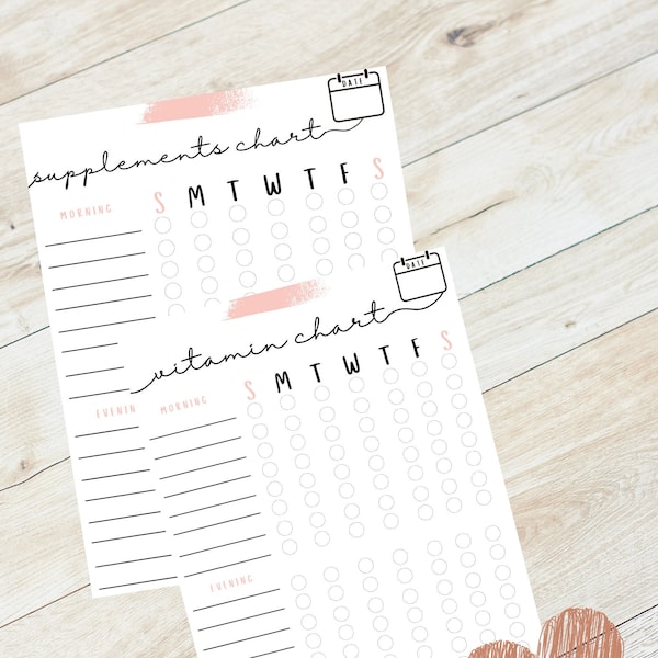 Supplement Reminder Printable - Etsy