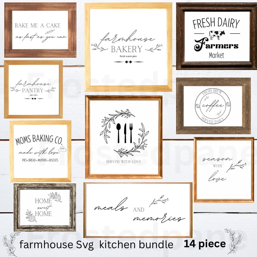 Farmhouse Kitchen Sign Making SVG Svg Sign Bundle Kitchen Sign Svg ...