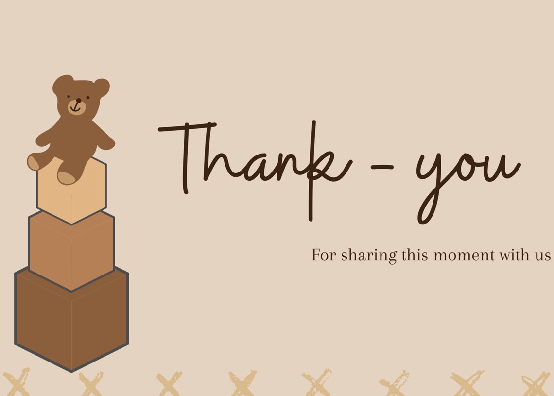 Printable Thank You Card Instant Download 7x5 Inch Cards for - Etsy