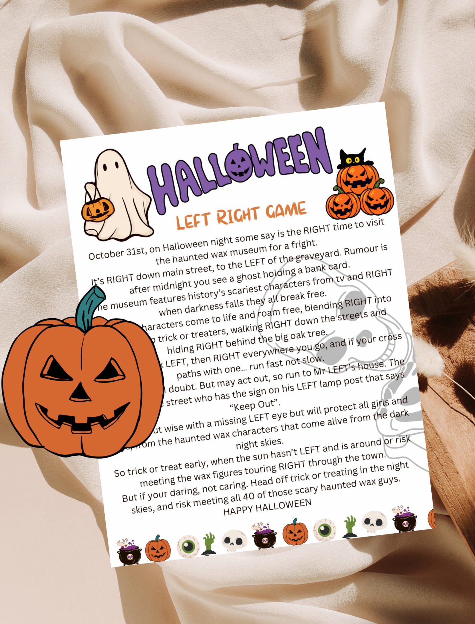 Halloween Left Right Game, Halloween Pass the Prize | Right Left Game ...