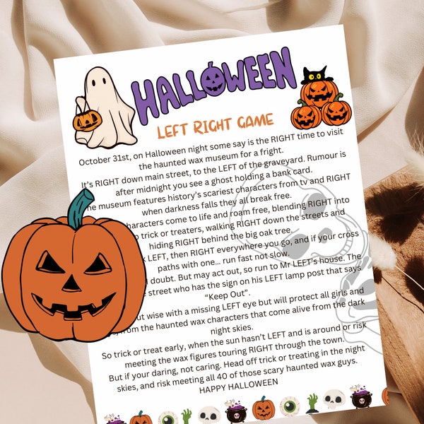 Printable Halloween Left Right Game - Etsy