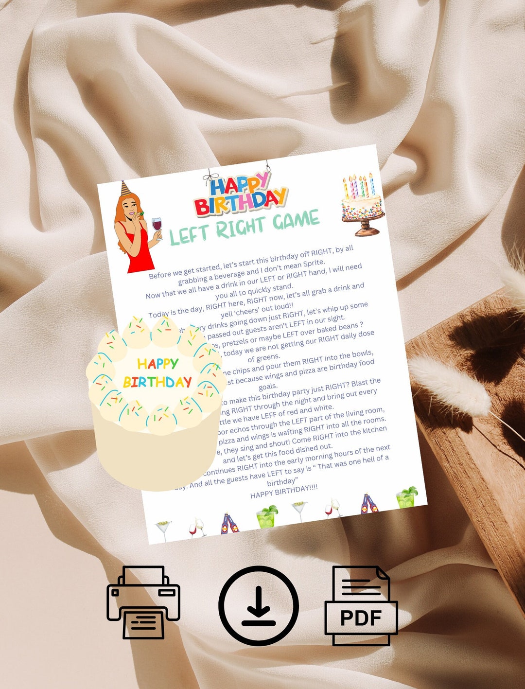 Birthday Left Right Game, Birthday Pass the Prize | Right Left Game ...