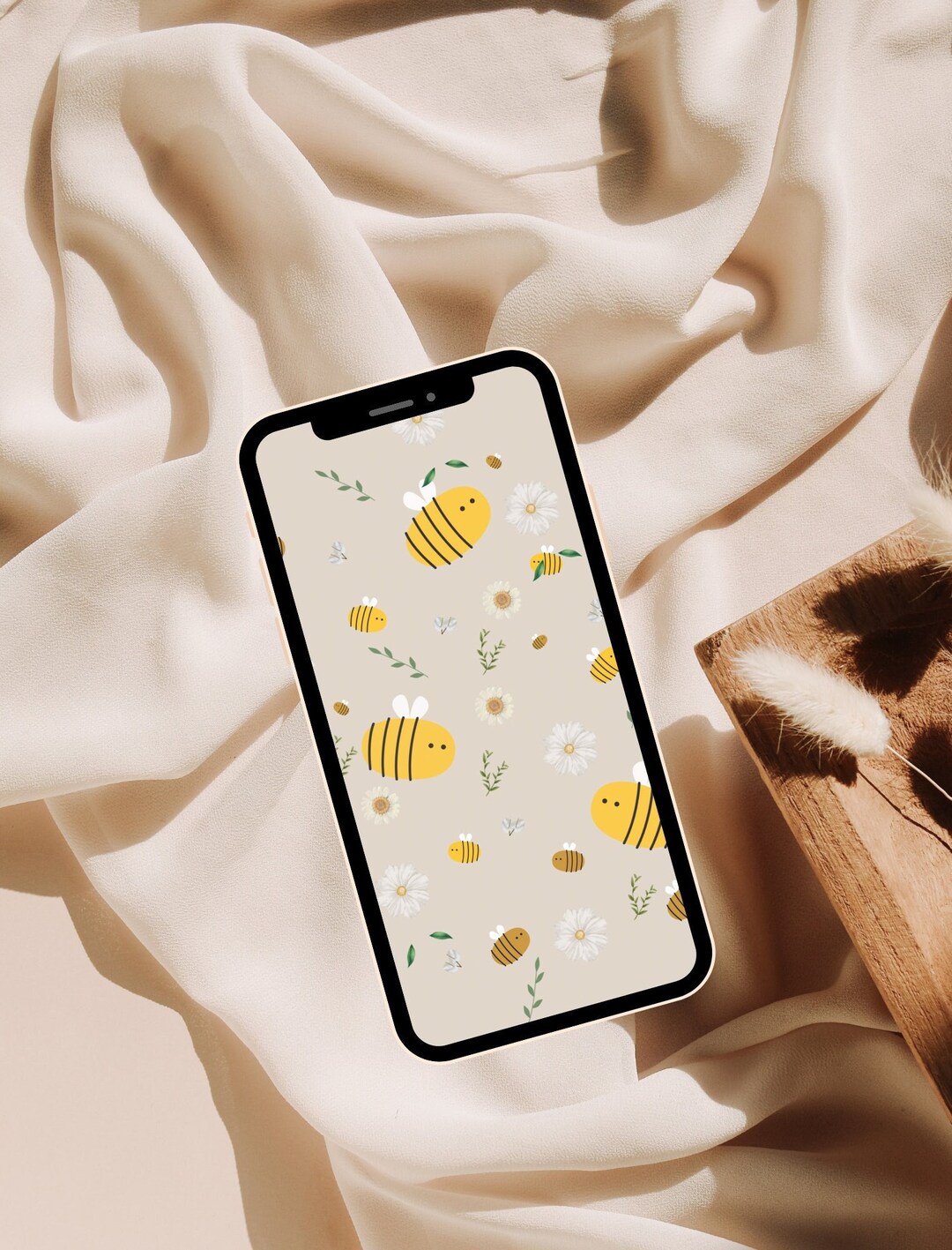 Bee Phone Wallpaper, Summer Phone Wallpaper, Cute Background, Animal Background, Phone Wallpaper ...
