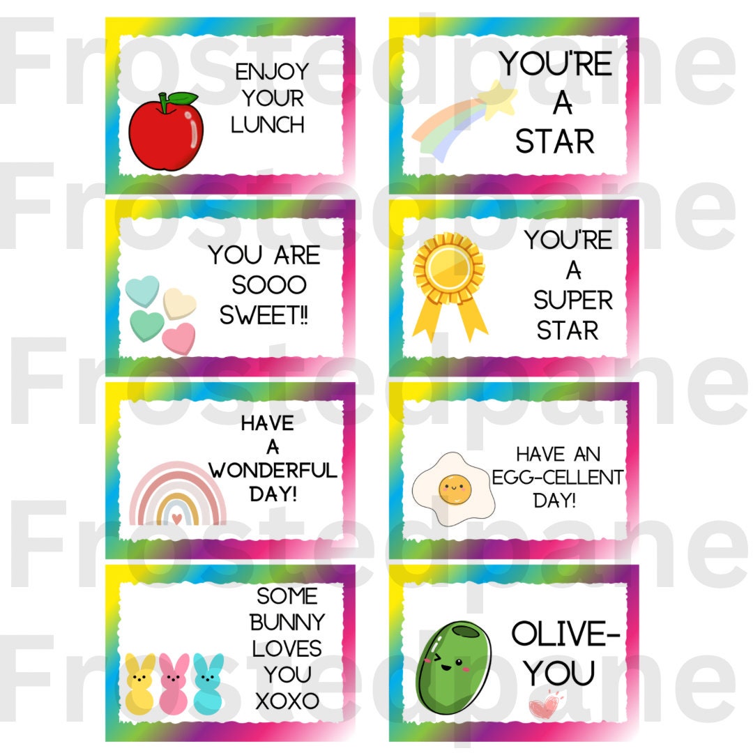 Kids Lunchbox Notes | Printable Lunchbox Notes | Notes for School ...