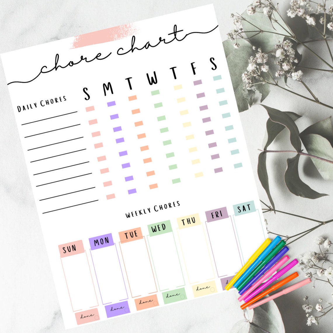 Chore Chart for Kids,adult Chores,chore Chart, Responsibility Chart ...