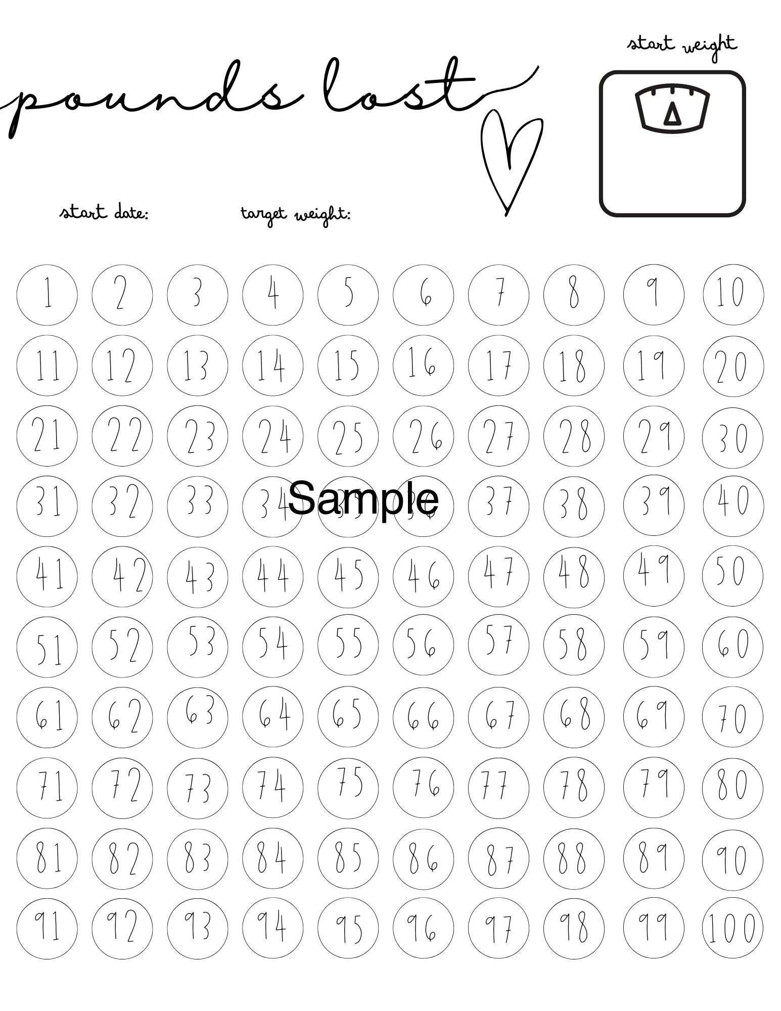 Weight Loss Tracker, 100 Lbs, Weightloss Journal, 100 Pound Lost ...