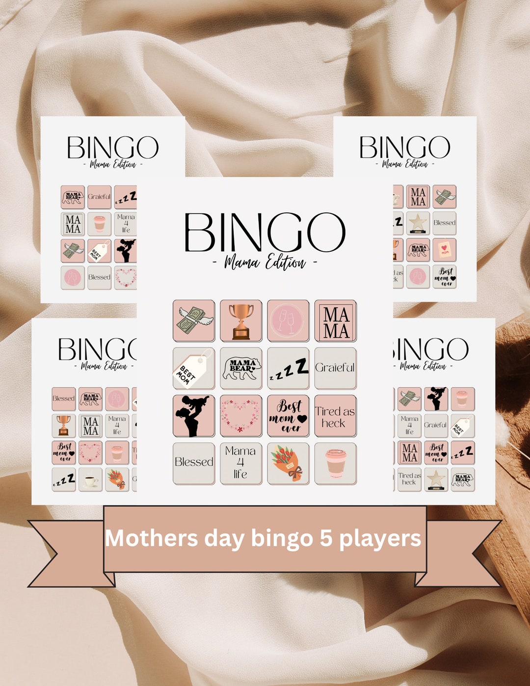 Mother’s Day Bingo Mom Game,mama Bingo,bingo Game, Family Game, Game ...