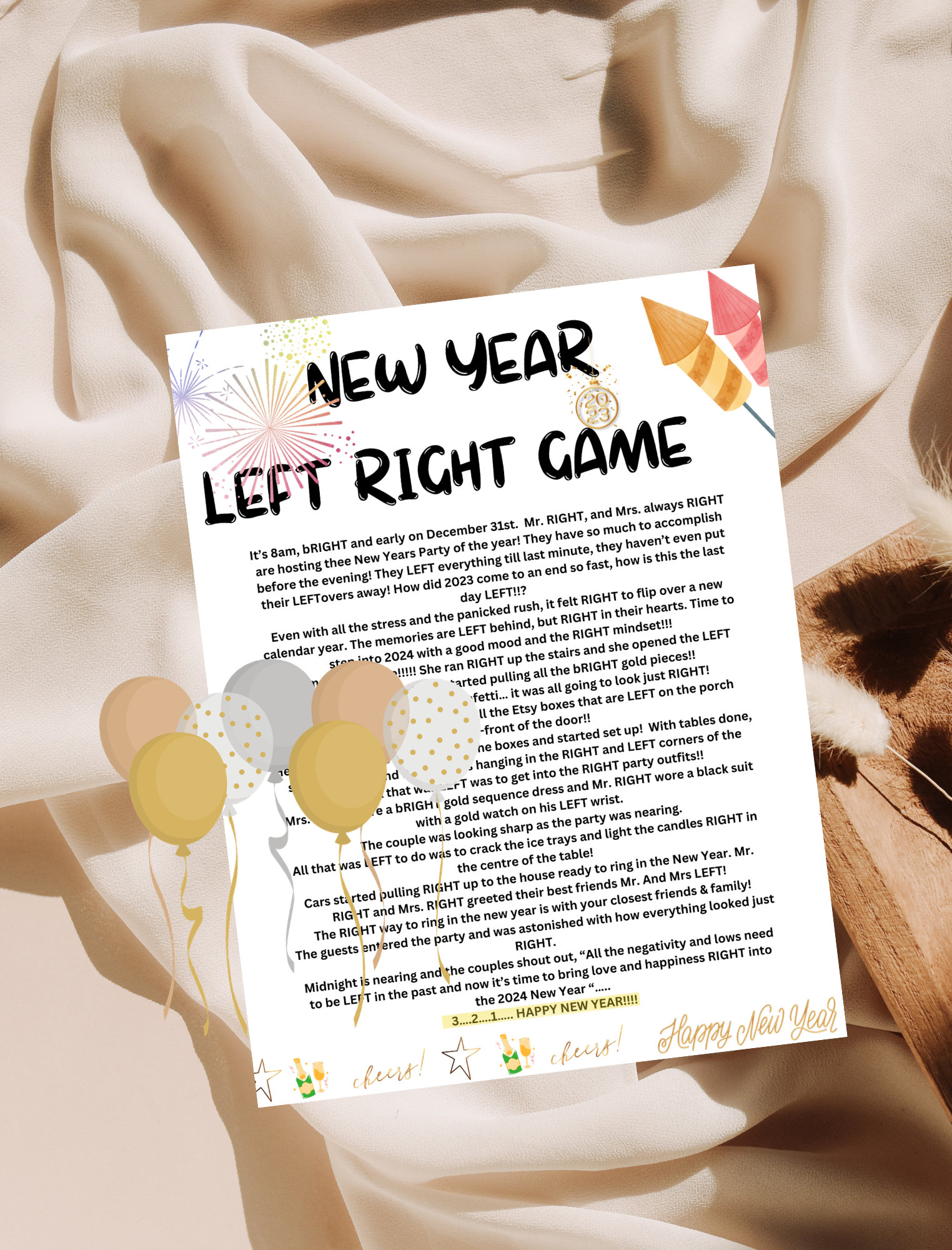 Left Right New Years 2024 Right Left Game New Years Eve Game Fun New ...
