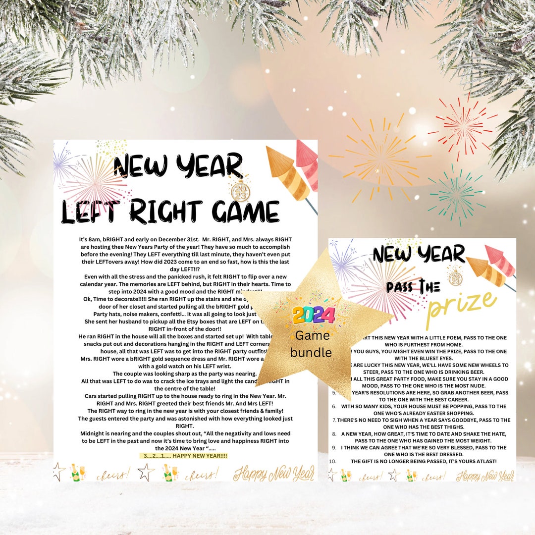 New Years Games Bundle, Left Right New Years Game, Pass the Prize New ...