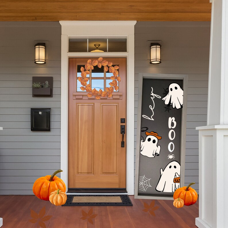 Welcome Ghost Svg, Hey Boo Welcome Sign Svg, Halloween Welcome Sign Svg ...